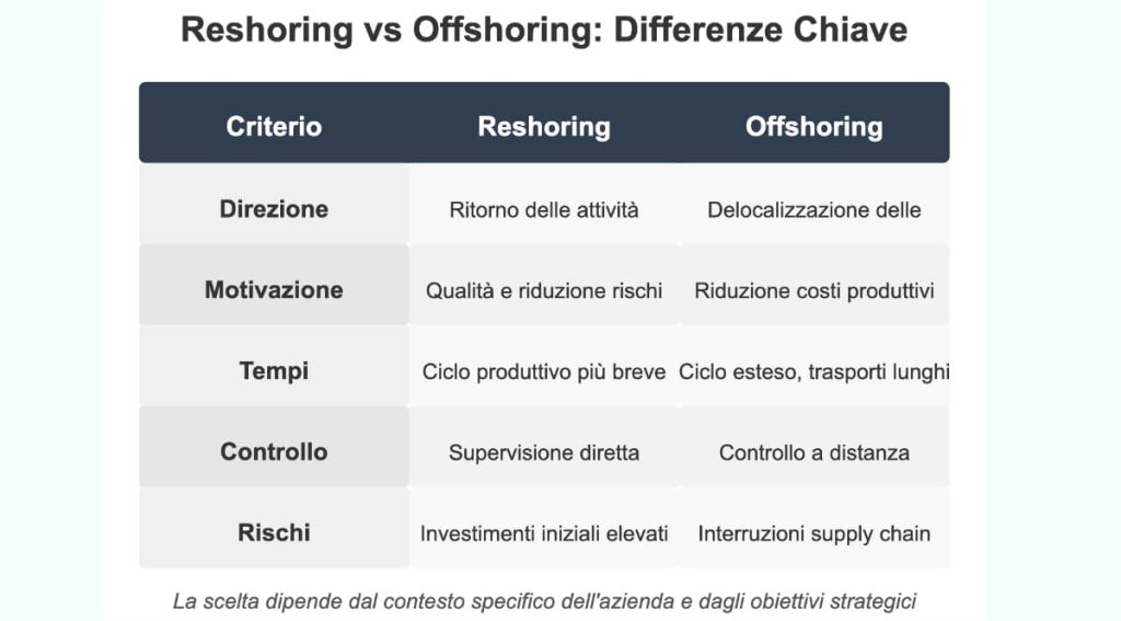 Reshoring: significato, differenze con l'offshoring, pro e contro per ...